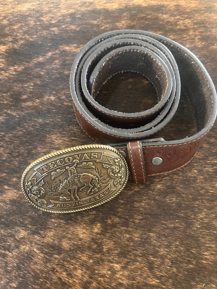 Tecovas Belt Buckle and Mens Brown Leather Belt – JLM The Store